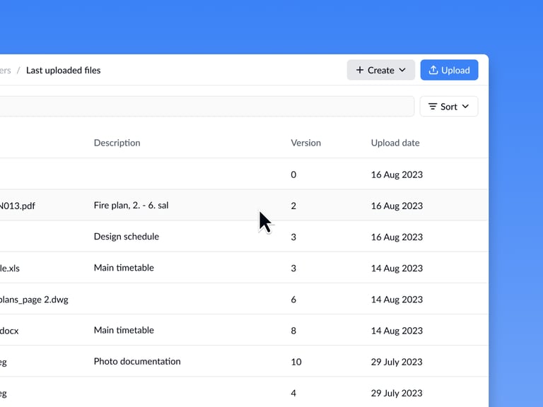 File storage - Projectweb